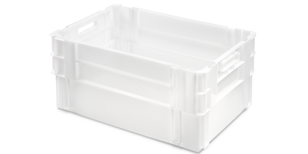 Euro Stack Nest Container, Solid Walls and Base, Open Hand Grips 60411 | Congost Plastic